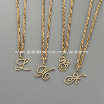 Buy Wholesale China Wholesale Cursive Initial Charm Chain Personalised ...