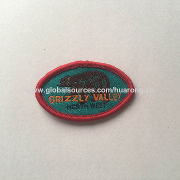 Buy Wholesale China Laser Cut Merrow Overlock Damask Oval Woven Patch ...