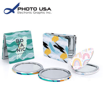 China Sublimation Fabric Covered Compact Mirror on Global Sources ...
