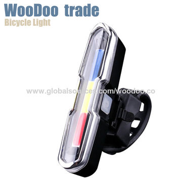 China Red Amber White 3 colors COB bike rear light USB chargeable for ...