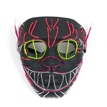 Buy Wholesale China Halloween Decoration Light Up Mask Neon El Wire ...