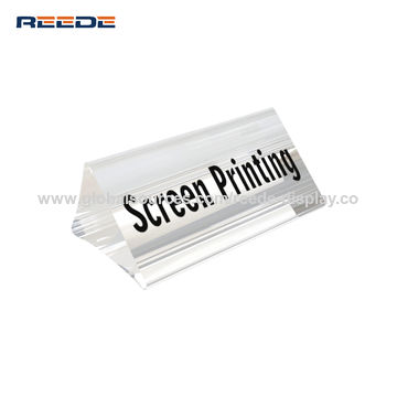 China Acrylic triangle menu holder table tent desktop sign holder on ...