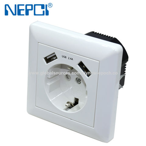 Buy Wholesale China Euro Type Usb Wall Outlet Socket 80x80, German Type ...