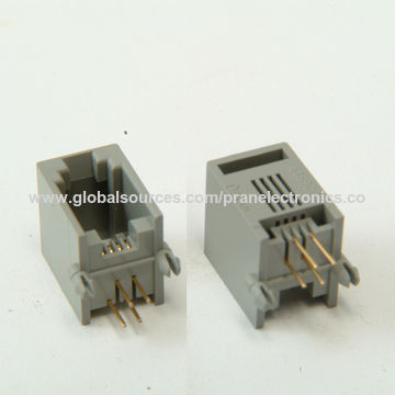 RJ10 4P4C PCB mounting connector 616A, 5521 series, 616A PCB jack India RJ10 PCB Modular jack ...