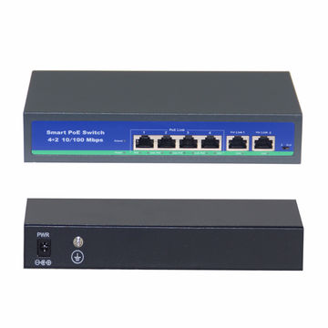 78w 4CH Active 4+2 10/100M POE Switch, External Power., 4CH POE Switch ...