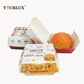 Buy Wholesale China Paper Burger Box Standard Size For Fast Food Grade ...