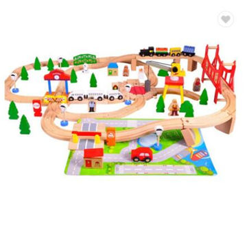 China Most Popular Kids Educational Toy Railway Wooden train tracks for ...
