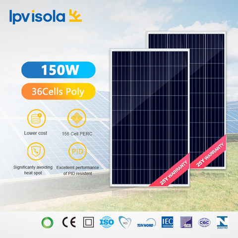 China Isola 150W polycrystalline solar panels 150W/155W/160W/165W/170W ...