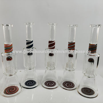 Bong 15 inches beaker big size mix coloured tube glass water pipe ...