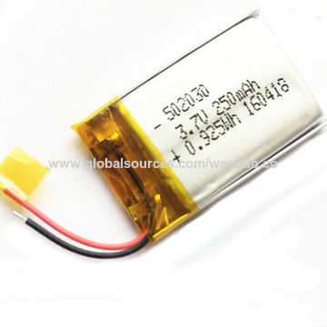 Rechargeable Lithium Polymer Battery Pl 502030 3.7v 250mah 5*20*30mm ...