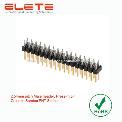China 2.54mm pitch Male Header, Press-fit pin, H=2.54mm, Single row ...