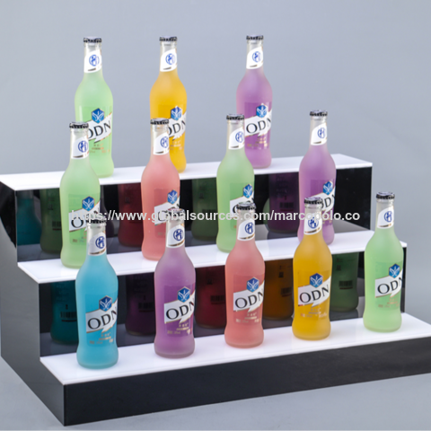 China Acrylic Liquid water Bottle Display Stand With Colorful Led Light ...