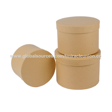 Buy Wholesale China Blank Brown Kraft Paper Box Round China Suppliers ...