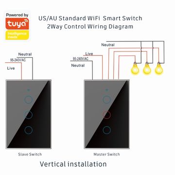 China Tuya app 2way smart control wifi touch wall switch works with ...