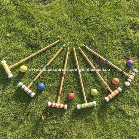 Kids croquet sets, Classic outdoor toy, wood set game, kid croquet ball ...