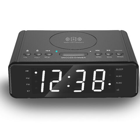 Clock wireless Charger +BT + FM + USB charging output +big display ...