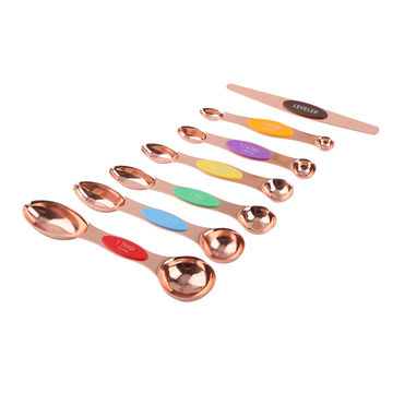 Rose Gold & Multi-Color,Set of 7 Magnetic Measuring Spoons Set ...