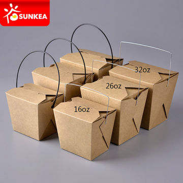 Buy Wholesale China Kraft Food Pails,custom 26 Oz Paper Square Food ...