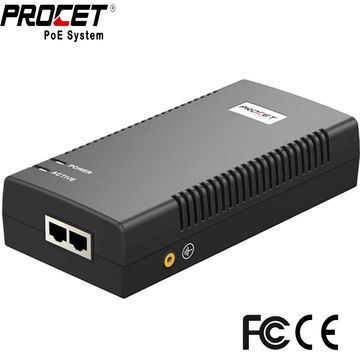 90W PoE injector, Gigabit 90W 55Vdc 1.64A output IEEE802.3 BT IEEE802 ...