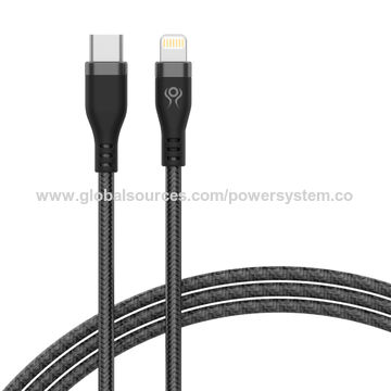 China MFi certified Type C to lightning cables nylon braided 5V 2.4A ...