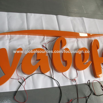 Buy Wholesale China Indoor Advertising Shop Resin Letter Sign Stainless ...