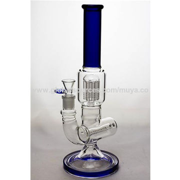 Straight Tube Flow Glass Bong 8 Arms Perc Inline Percolator Smoking ...