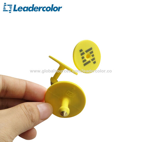 China UHF RFID Button Ear Tag, yellow color with chip U code7 EPC ...