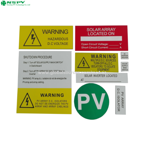 Solar warning label kits for solar system and solar power austrialia ...