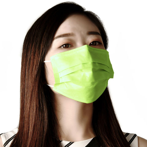Fresh Colorful Summer breeze Light Green 3 ply disposable face mask ...