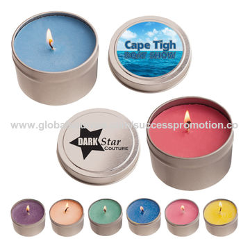 Buy Wholesale China Promotional 4 Oz. Candle In Round Tin & Jar Candles ...