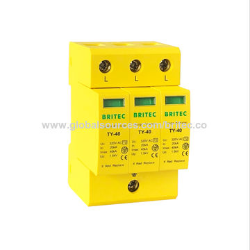 China Low voltage surge arrester class 2 three pole surge protection ...