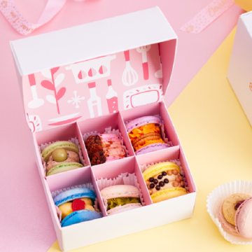 Popular folding cardboard macarons box dessert box for 6 macarons ...