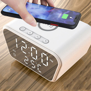 LED Electric Alarm Clock Wireless Charger, Wireless Charger Clock ...