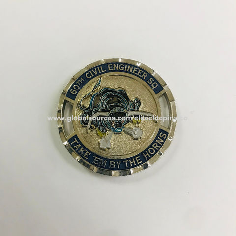 Buy Wholesale China Challenge Coin, 3d, Nickle Plated, Civil Engineer ...