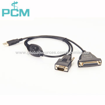USB to Serial and Parallel Adapter 9 Way RS-232 25 Way Parallel Cable ...