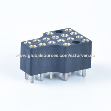 China Machined Pin socket connector, 2.54mm Pitch 16PIN,PCB type for ...