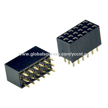 China 1.27mm Female Connector Gold Plated Straight SMT type on Global ...