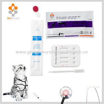 Pet Hospital Feline 4-way Test Combined Fiv + Felv + Fcov + Chw Test ...