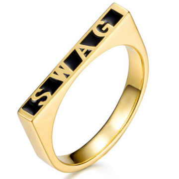 Buy Wholesale China S925 Sterling Silver Plated Alphabet Swag Seal Ring ...