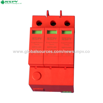 Green/red DC SPD Ucpv 1350VDC for Max.continuous operating dc voltage ...