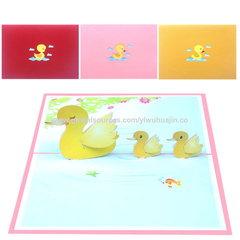 Buy Wholesale China Duck Sweet Family 3d Pop Up Greeting Card Elephant ...