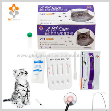Veterinary cat disease diagnostic FPV + FCOV + Giadia + FCV rapid test ...