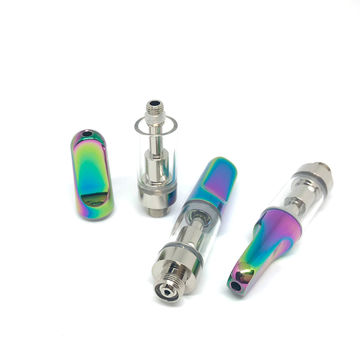 Wholesale rainbow tip cbd vape tank glass metal cartridges rainbow 510 ...
