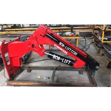 Mini 2ton hydraulic telescopic forklift jib attachment boom crane ...