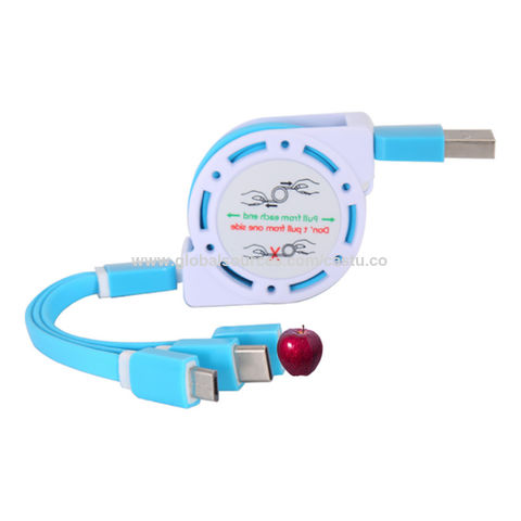 Buy Wholesale China Oem/odm 3 In 1 Flat Retractable Usb Cable Flexiable ...