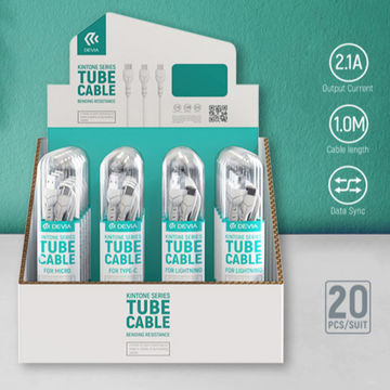 China 20pcs/set Devia Tube Cable with display,5V 2.1A Micro/Type-C/IOS ...