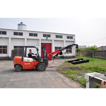 Mini 7ton folding arm forklift telescoping jib boom crane, forklift ...