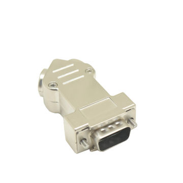 D-Sub 9 pin connector hood 180 degree two outlets metal hood customized ...