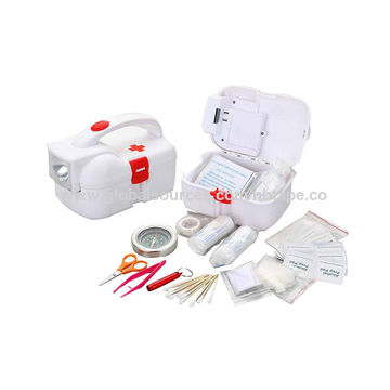 China Small handle first aid box Hard Shell Plastic kit with light ...