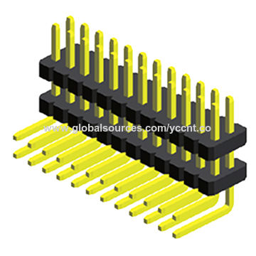 Buy Wholesale China 2.54mm Pin Header Double Rows Right Angle Type & 2.54mm 90° Pin Header at ...